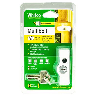 Whitco MULTIBOLT CYL4 High Security Window Lock - WHITE *Australian ...