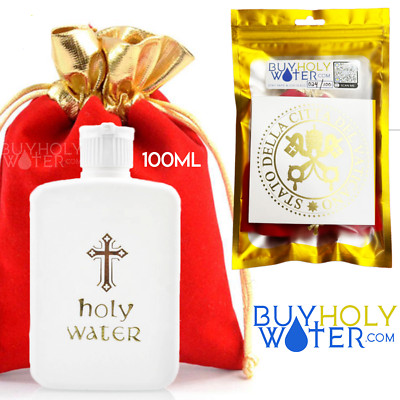 ∞100ml Holy Water Portable Vial Font Blessed by Pope Real Hand Made ...