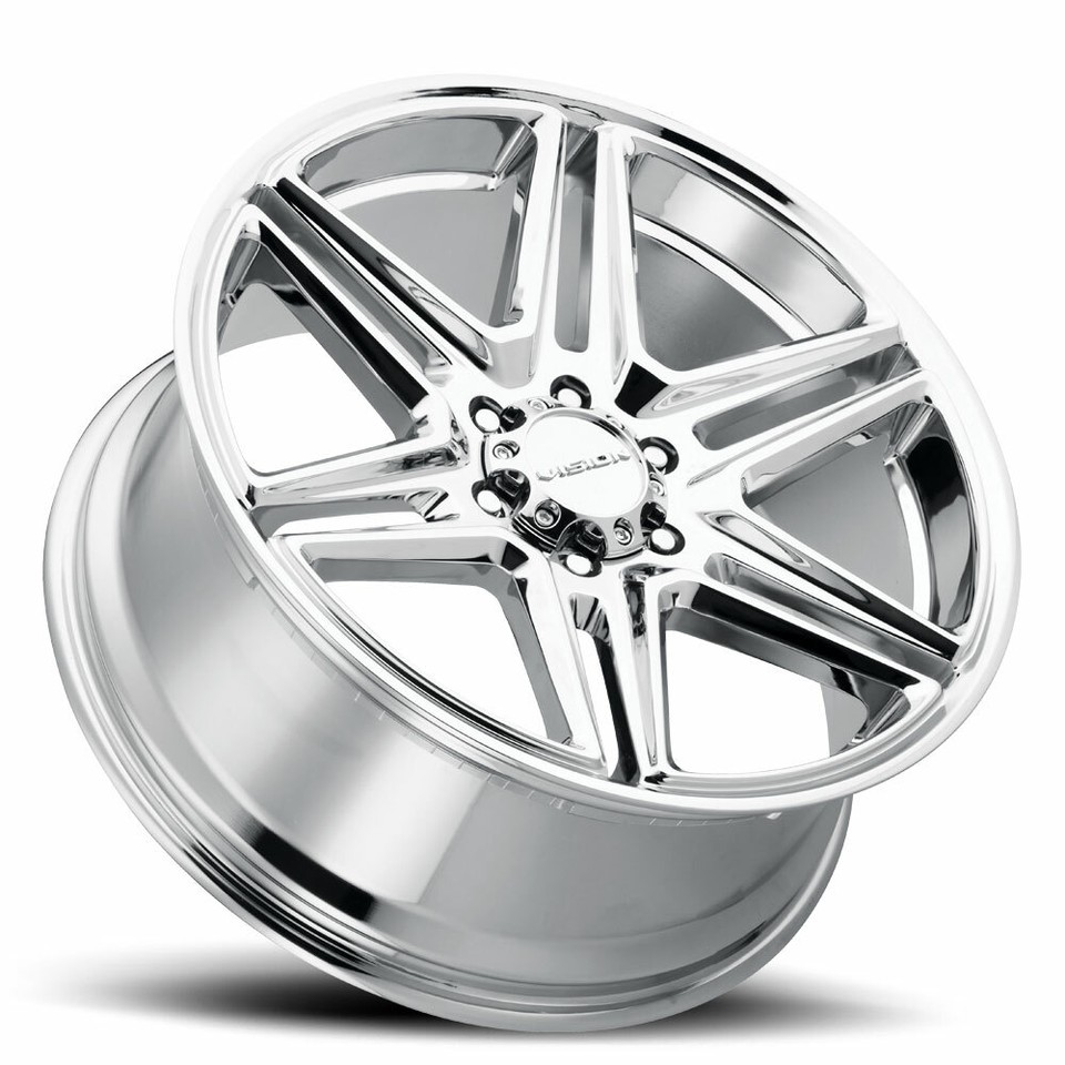 22x9.5 Vision 476 Wedge 5x139.7 +8 Chrome Rims (Set of 4) | eBay