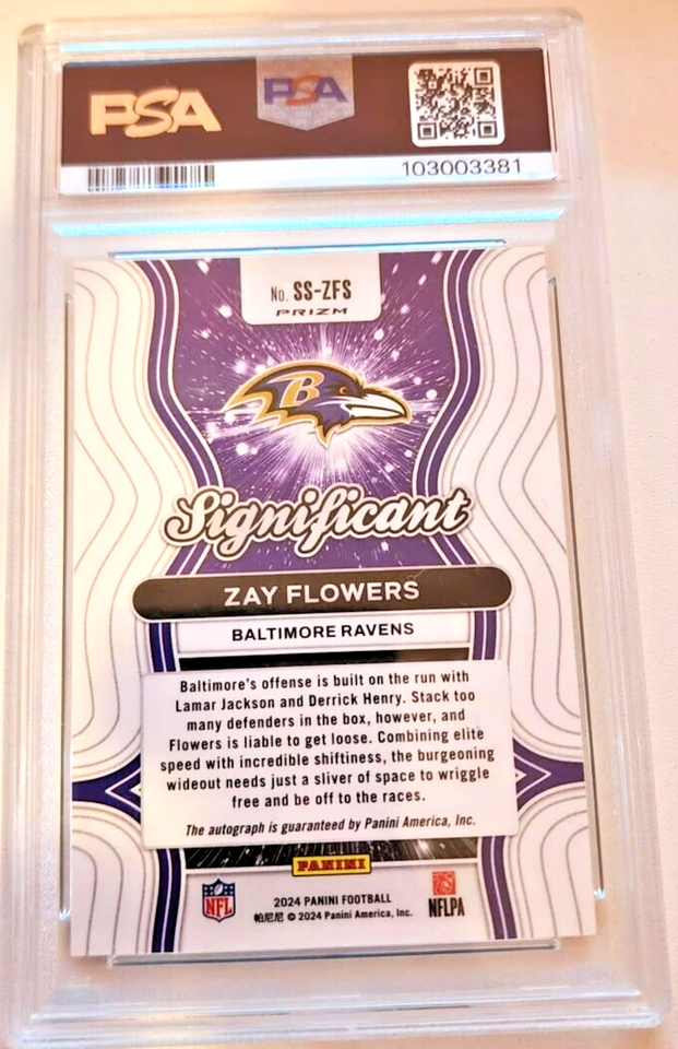 Zay Flowers 2024 Panini Prizm Football Significant Silver Auto PSA 10 #SS-ZFS | eBay