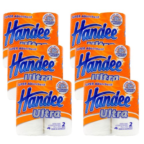 12pc Handee Ultra Super Absorbent 60 Sheets Paper Towel - White 22.5x20 ...
