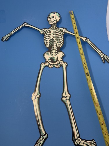 Vintage Halloween Beistle Jointed Skeleton Die Decor Spooky One Sided ...