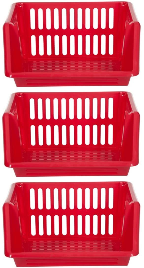 Plastic Stacking Storage Basket Stackers Rack Stand Kitchen Vegetable ...
