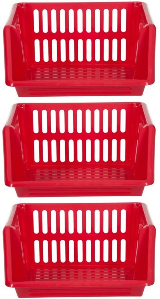 Plastic Stacking Storage Basket Stackers Rack Stand Kitchen Vegetable ...