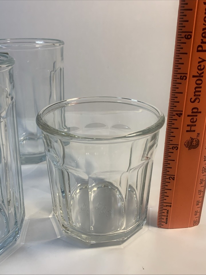 NEW 6 Luminarc Working Glass Heavy Duty 10 Panel Glasses 3 each 21 oz ...