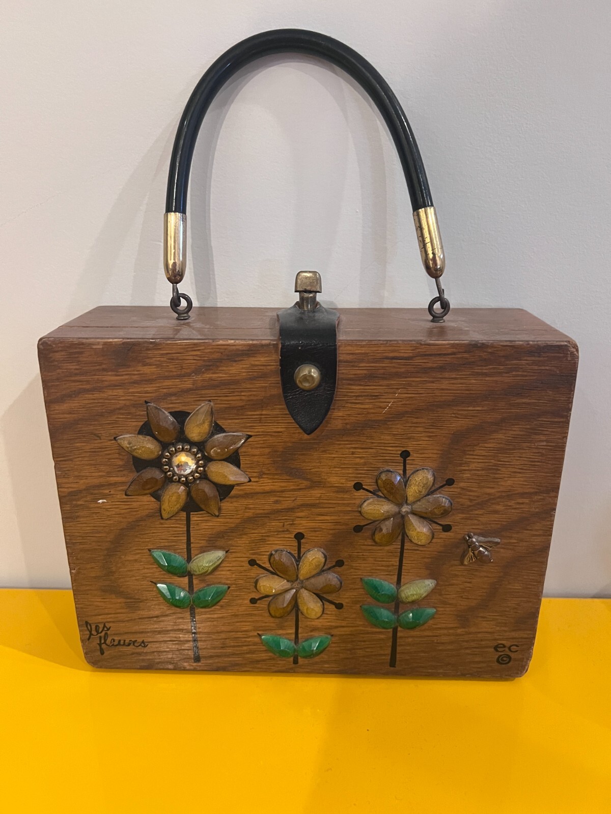 Enid Collins of Texas 1968 "Les Fleurs" Box Bag, good… - Gem
