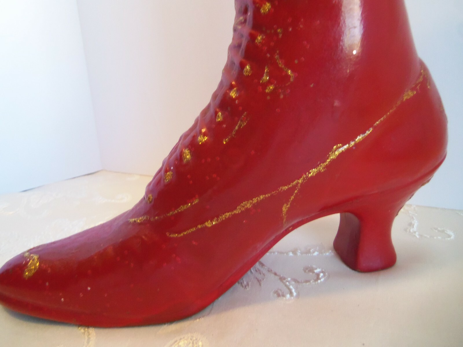 Victorian Boot Door Stop red Cast Large Vintage rare | eBay