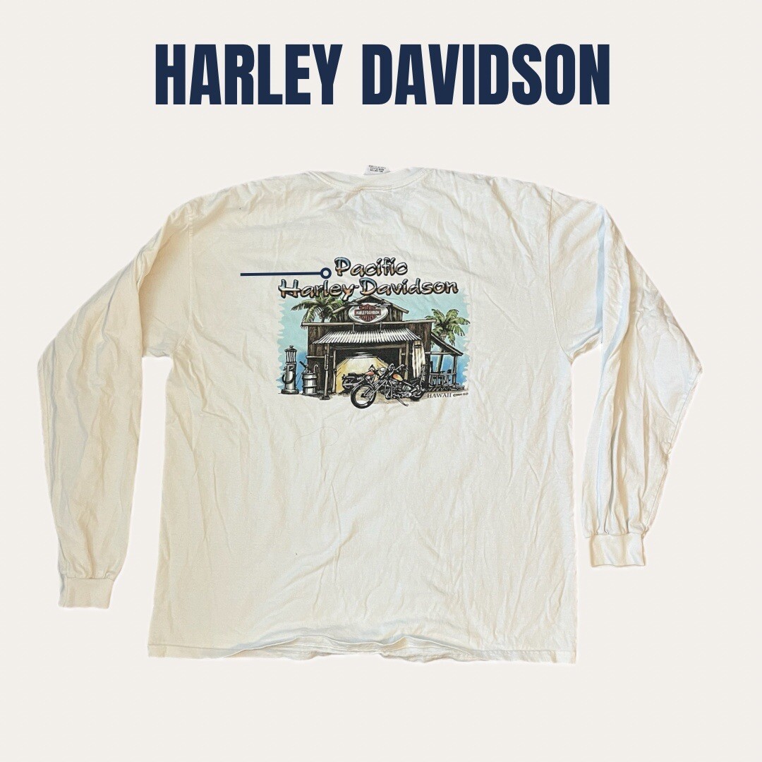 harley davidson pacific 2000s y2k long sleeve tee - Gem