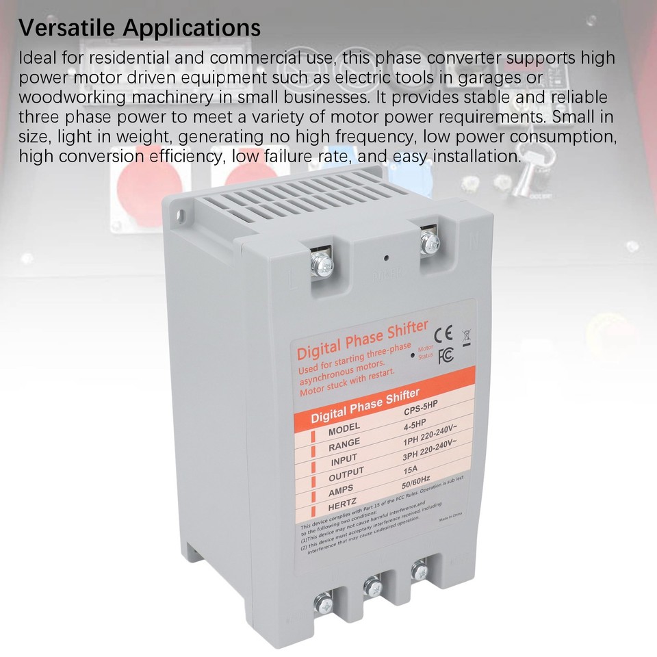 2.2 To 3.7kw Single To 3Phase Converter Digital Phase Converter 4 To ...