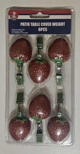 Patio Table Cover Strawberry Weights Set Of 6 New In Package | eBay