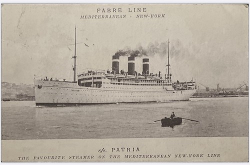 Vintage 1920 Ship Postcard France Fabre Line SS Patria Sent York ...