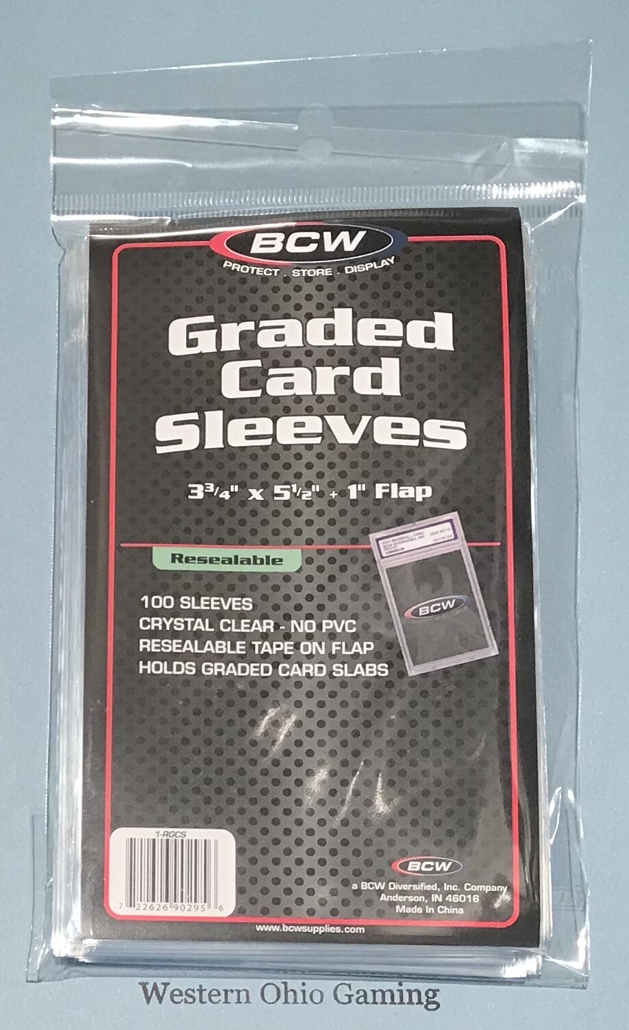 BCW 100 Graded Card Sleeves NEW Resealable Sports Card Protect Display ...
