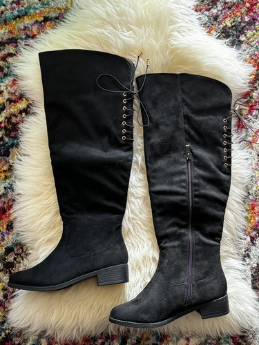 Top Moda Black Thigh High Boots- 5.5 Size | eBay