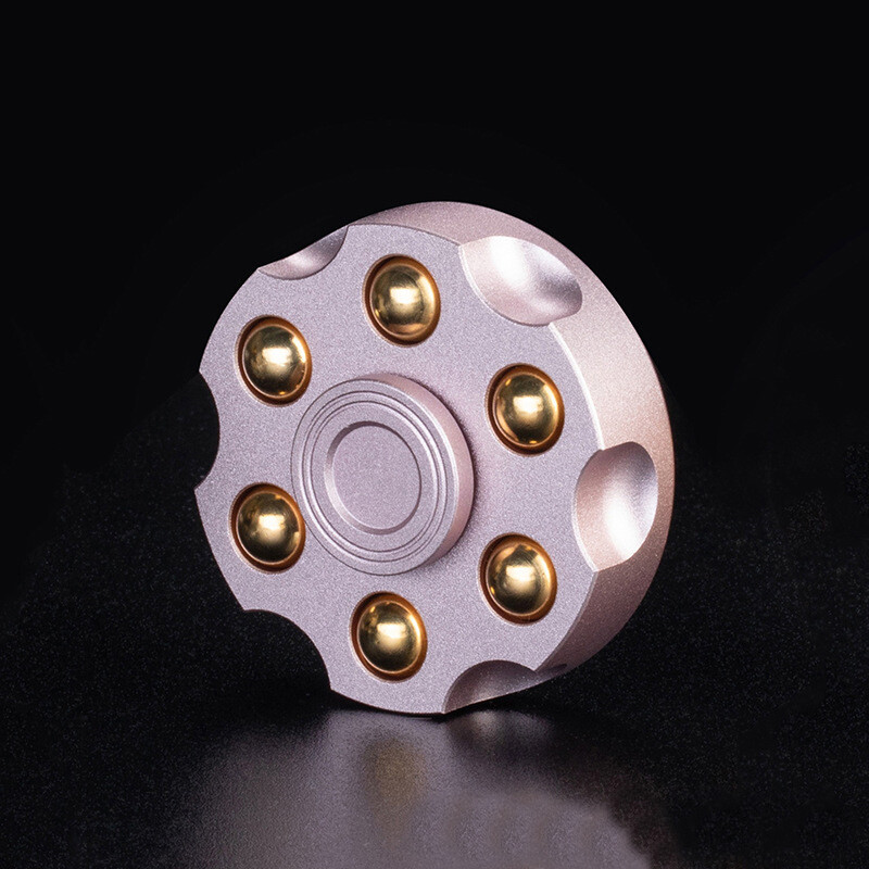 Revolver Cylinder Fidget Spinner Removable Bullets Metal Gyro EDC ...