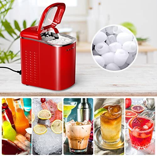 Galanz Portable Countertop Electric Ice Maker Machine, 26 lbs in 24 ...