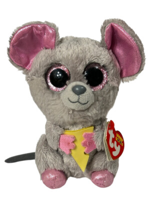 6" BEANIE BOO'S BOO TY SQUEAKER MOUSE CHEESE STUFFED ANIMAL PLUSH TOY ...