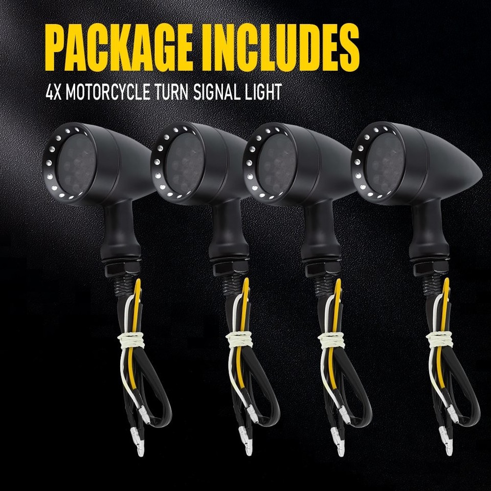 Smoke 4x Motorcycle LED Blinker Turn Signal Amber Light For Harley ...