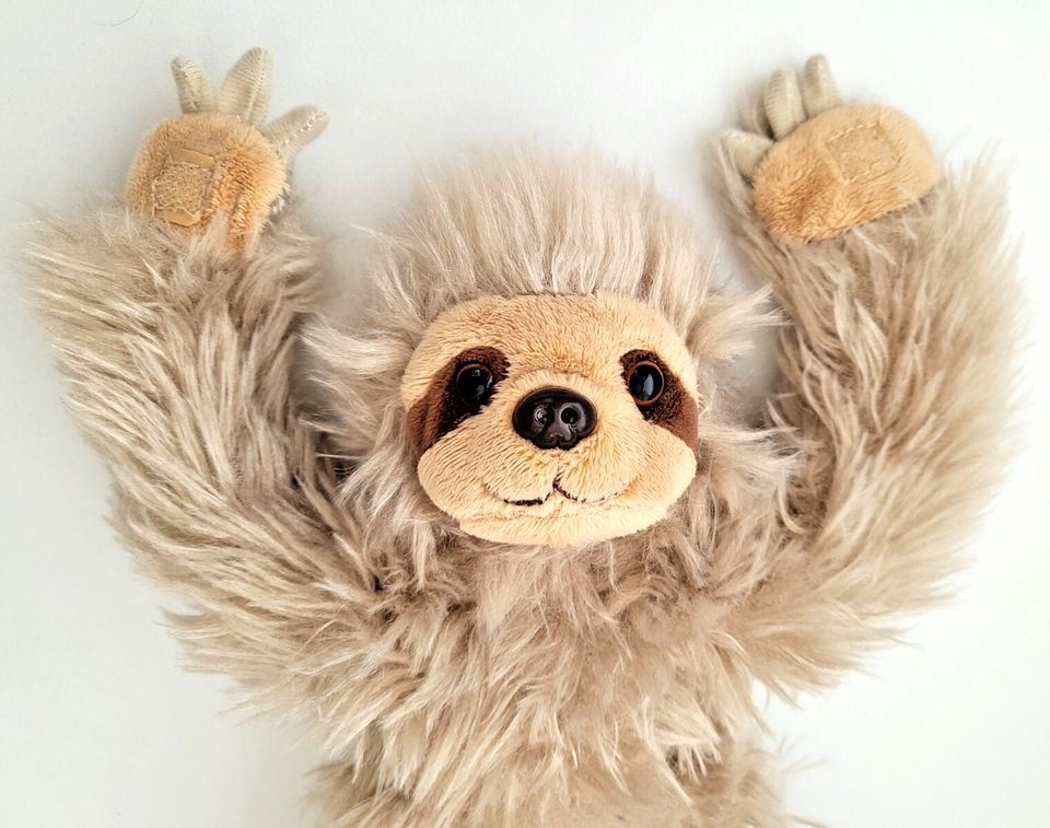Sloth Plush YELL Japan Non Non Shaggy Beige Brown Soft Toy 11" Hook ...