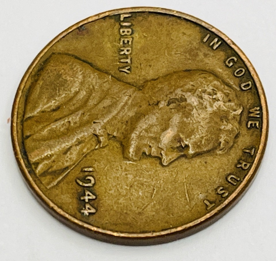 Rare 1944 Wheat Penny No Mint Mark L Close To Rim US One Cent Small ...