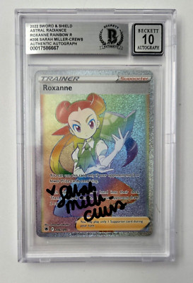 Pokemon Signed Card Roxanne Trainer Sarah Miller Crews Autograph ...