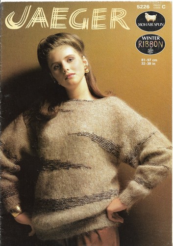 Vintage Knitting Pattern. Jaeger 5226 Womans Sweater - Mohair-Spun | eBay