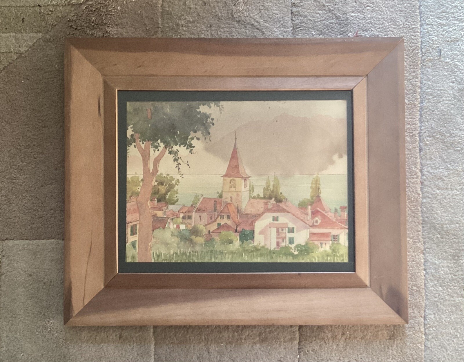 Original Watercolor Painting by Nathaniel Wyeth, Landscape of Church ...