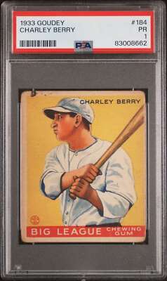 1933 Goudey #184 Charlie Berry PSA 1 RC Rookie White Sox (8662) | eBay