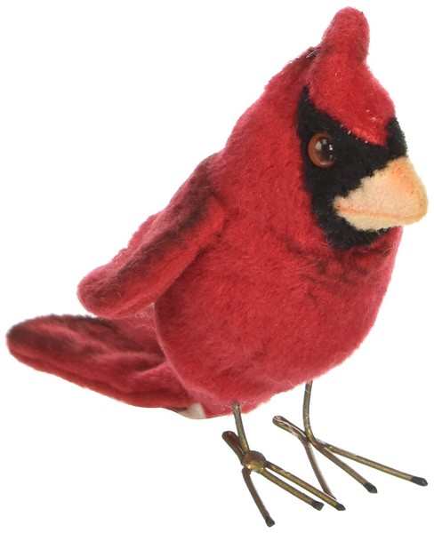 Hansa Cardinal Red Plush Toy Stuffed Life Like Animal Hand Crafted 3.5 ...