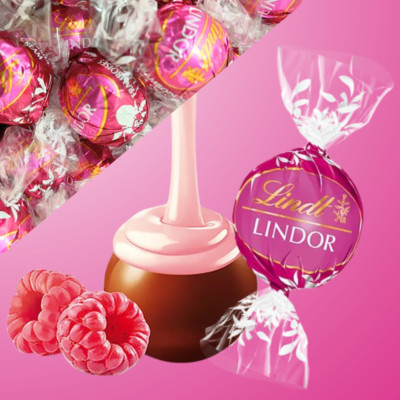 Lindt Lindor RASPBERRIES & CREAM MILK CHOCOLATE TRUFFLE - PINK BALLS | eBay