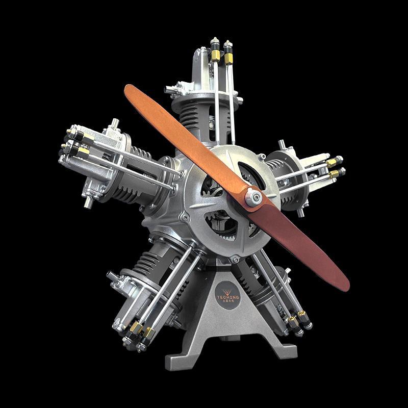 TECHING Five-Cylinder Radial Engine Plane Simulation Metal Machinery ...