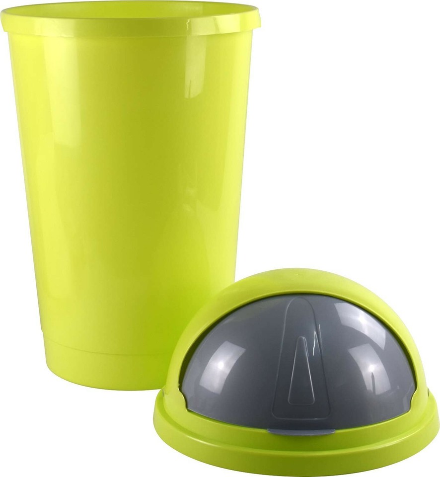Plastic Bullet Bin 50L Rubbish Waste Bins Lime Kitchen Dustbin Flap Lid ...