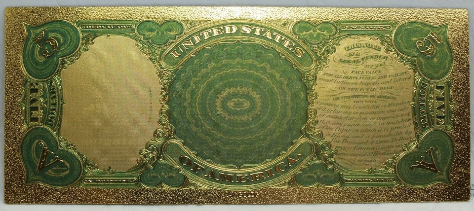 24K Gold-Plated Foil Note Currency Bill Paper Money Novelty Famous Cash ...