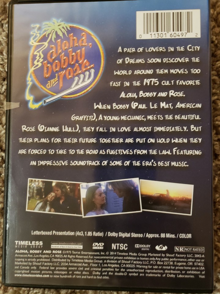 Aloha, Bobby and Rose (DVD, 1974) Hollywood Hot Rods & Romance Cult ...