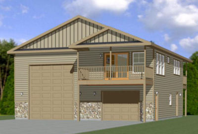 36x40 Apartment with 1-Car 1-RV Garage -- PDF Floor Plan -- 821 sqft ...