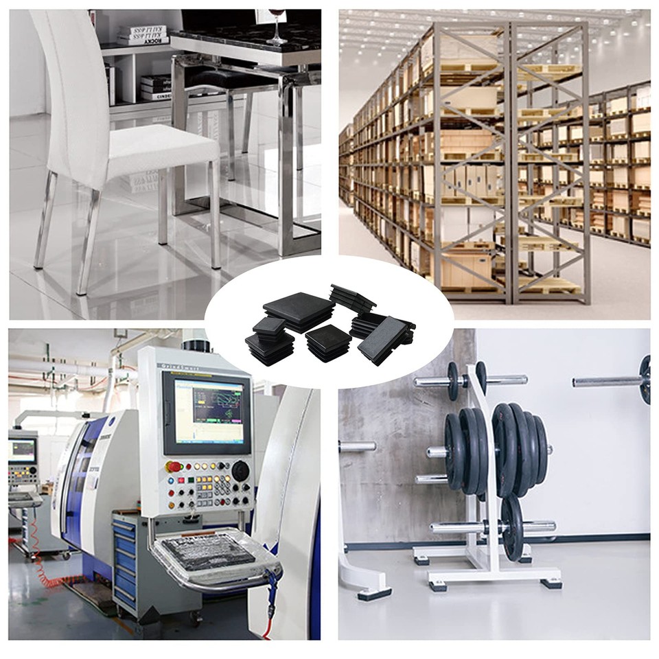 HJYZY 20mm Square Plastic Plug, Tubing Post End Cap, Chair Glide for ...