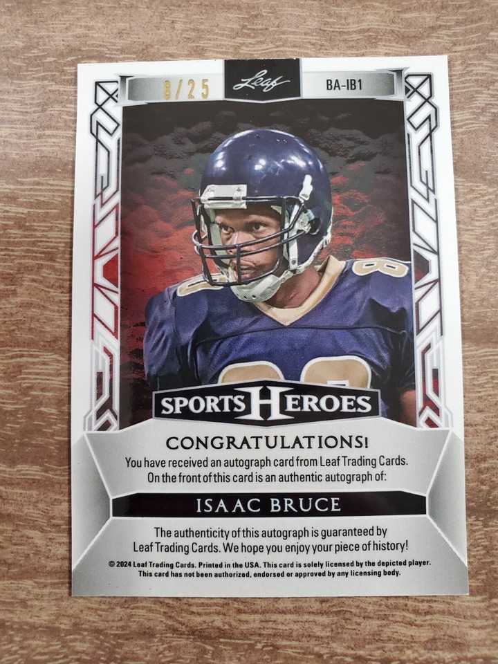 Isaac Bruce 2024 Leaf Sports Heroes Metal Auto #8/25 | eBay