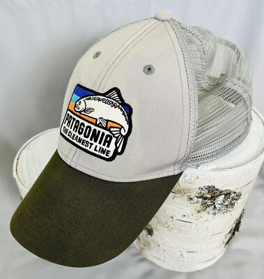 RARE! Patagonia Fitz Roy Fly Fishing Cleanest Line Trucker Mesh ...