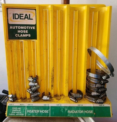 Vintage "Ideal" Automotive Hose Clamps Display Rack Yellow Radiator ...