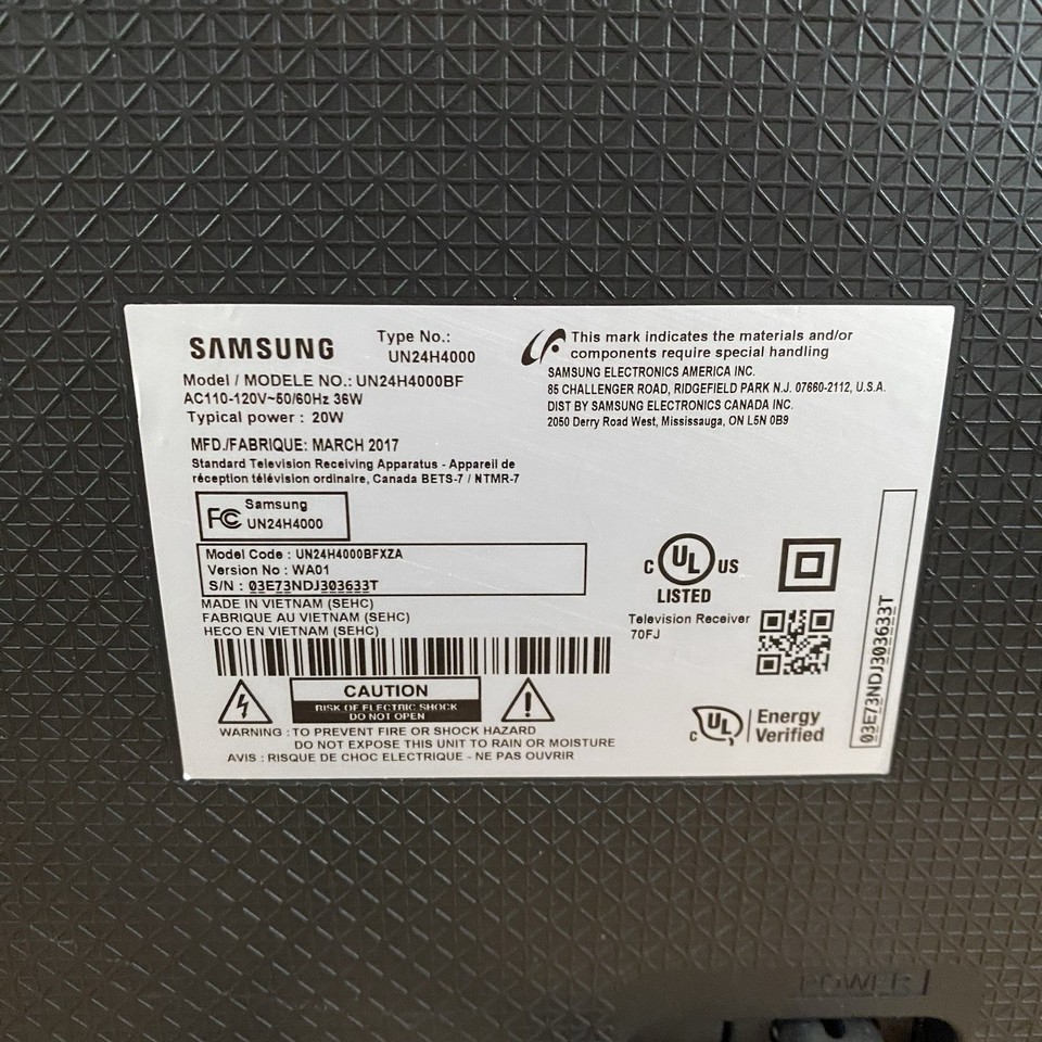 Samsung UN24H4500AF LCD TV 24" Flat Screen Television HDMI with Remote ...