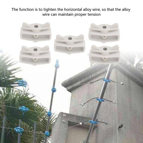 (Gray)50Pcs Electric Fence Wire Tightener Portable Garden Electronic ...