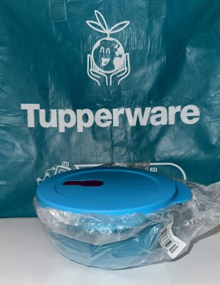 Tupperware CrystalWave 6¼ Cup Microwave Bowl Container #2641 Blue Vent ...