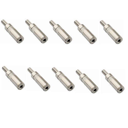 10 Pcs 3.5mm 1/8" Mono Female Audio TR Plated Jack Plug Adapter ...