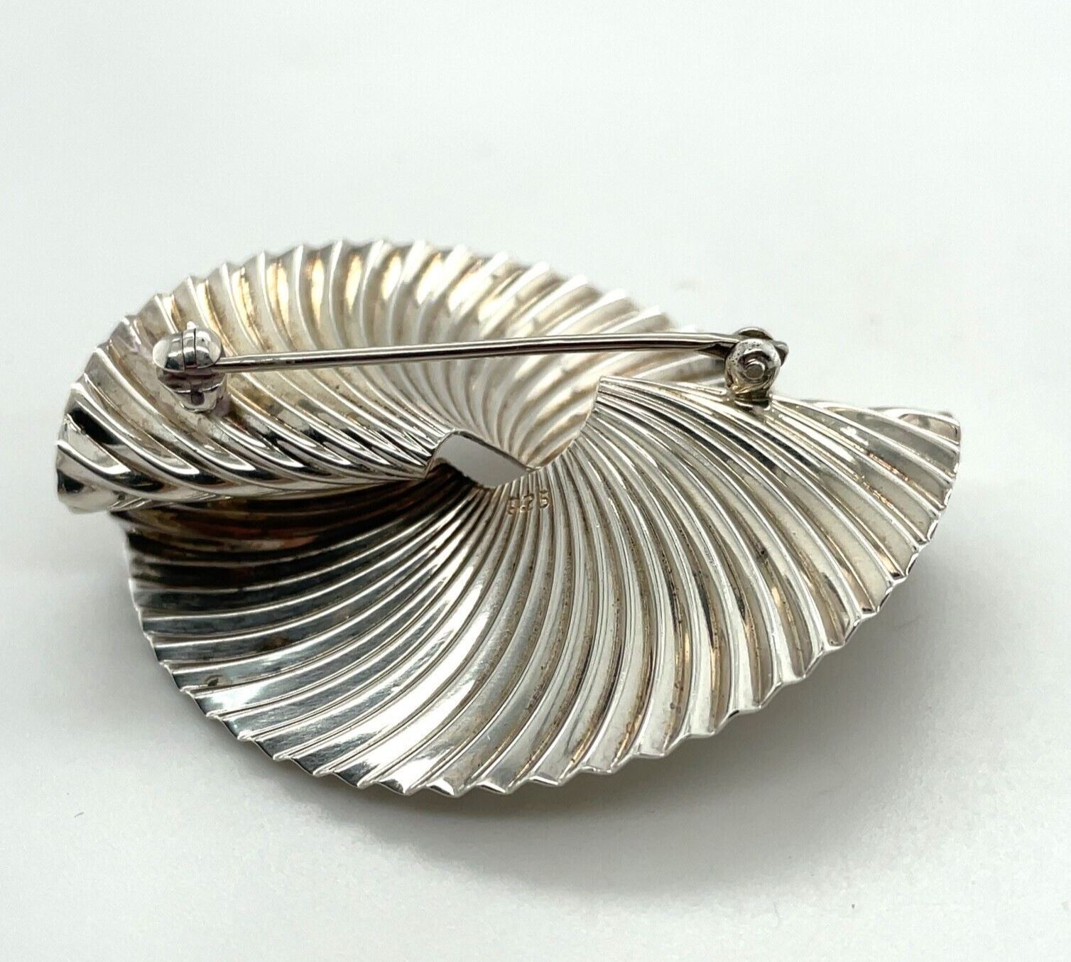 Vintage 925 Sterling Silver Fan Brooch/Pin by C Krishniah Chetty Sons ...