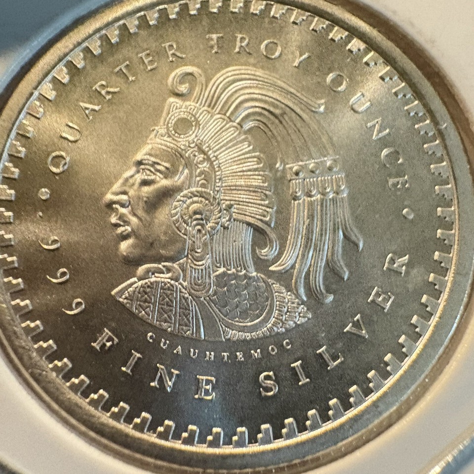 Pure Silver .999 Bullion - Mexico Aztec Calendar Mayan- 1/4 oz round ...
