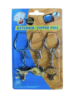 FAMILY GUY STEWIE GRIFFIN KEYCHAIN ZIPPER PULL 3 PACK VICTORY SHALL BE ...