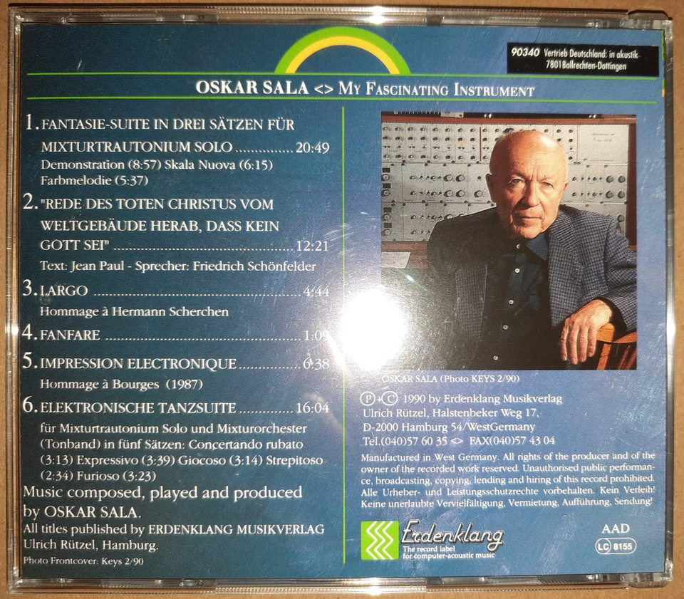 OSKAR SALA - MY FASCINATING INSTRUMENT / CD / 1990 / ERDENKLANG/MIXTURTRAUTONIUM | eBay.de