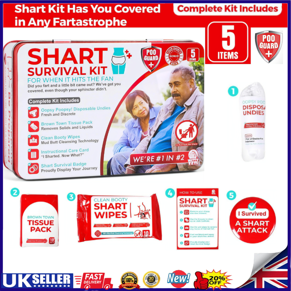 Funny Shart Survival Kit - Poop Prank Gift Set with Wipes & Underwear ...