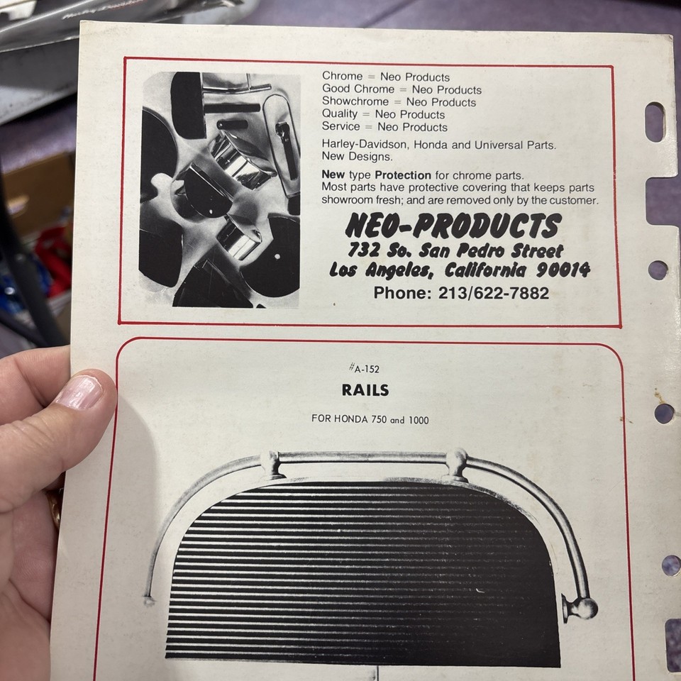 “Old” NEO PRODUCTS MOTORCYCLE ACCESSORIES catalog | eBay