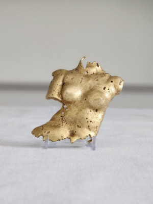 Vintage Gilt Metal Figural Brooch - Handmade Sculptural Greek/Roman ...