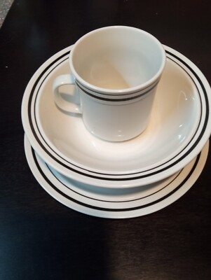 Newcor Stoneware 10 1/2" Dinner Plate Satellite Black 4027 Set ...